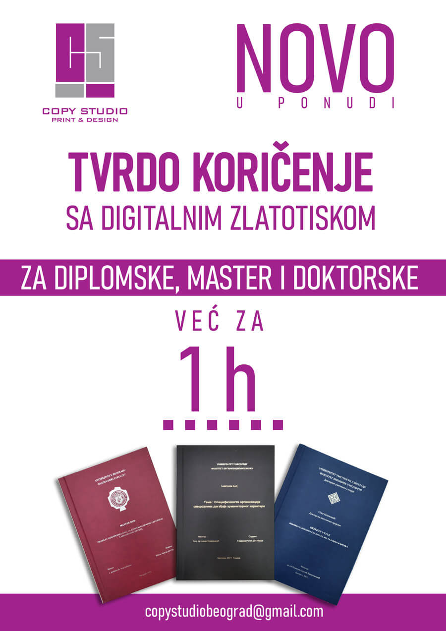 Štampa Diplomskih, Master i Doktorskih radova - Copy Studio Beograd